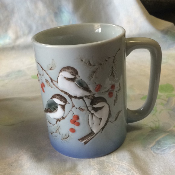 Kitchen | Little Birds And Berries Blue Mug | Poshmark